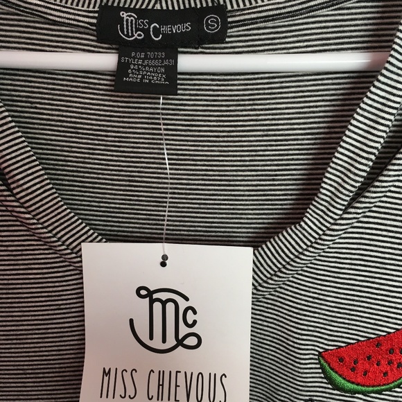 Miss Chievous | Tops | Miss Chievous Striped Cut Out One In A Melon Tee ...
